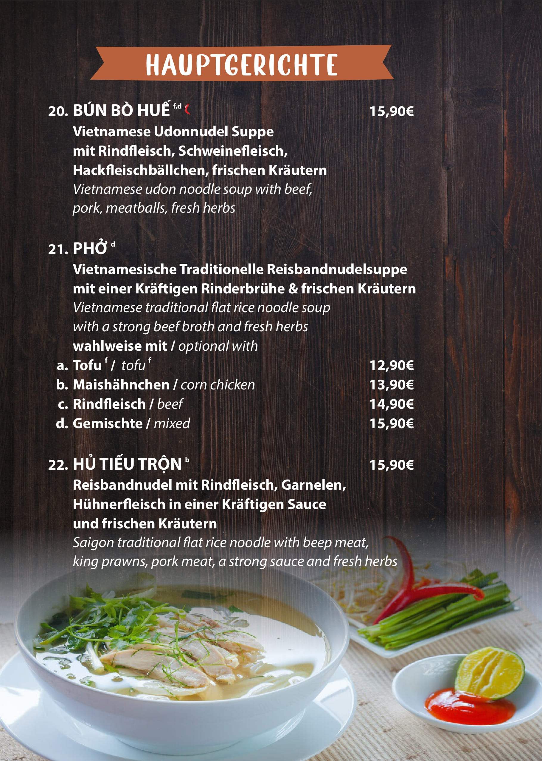 Speisekarte - Viet Kitchen